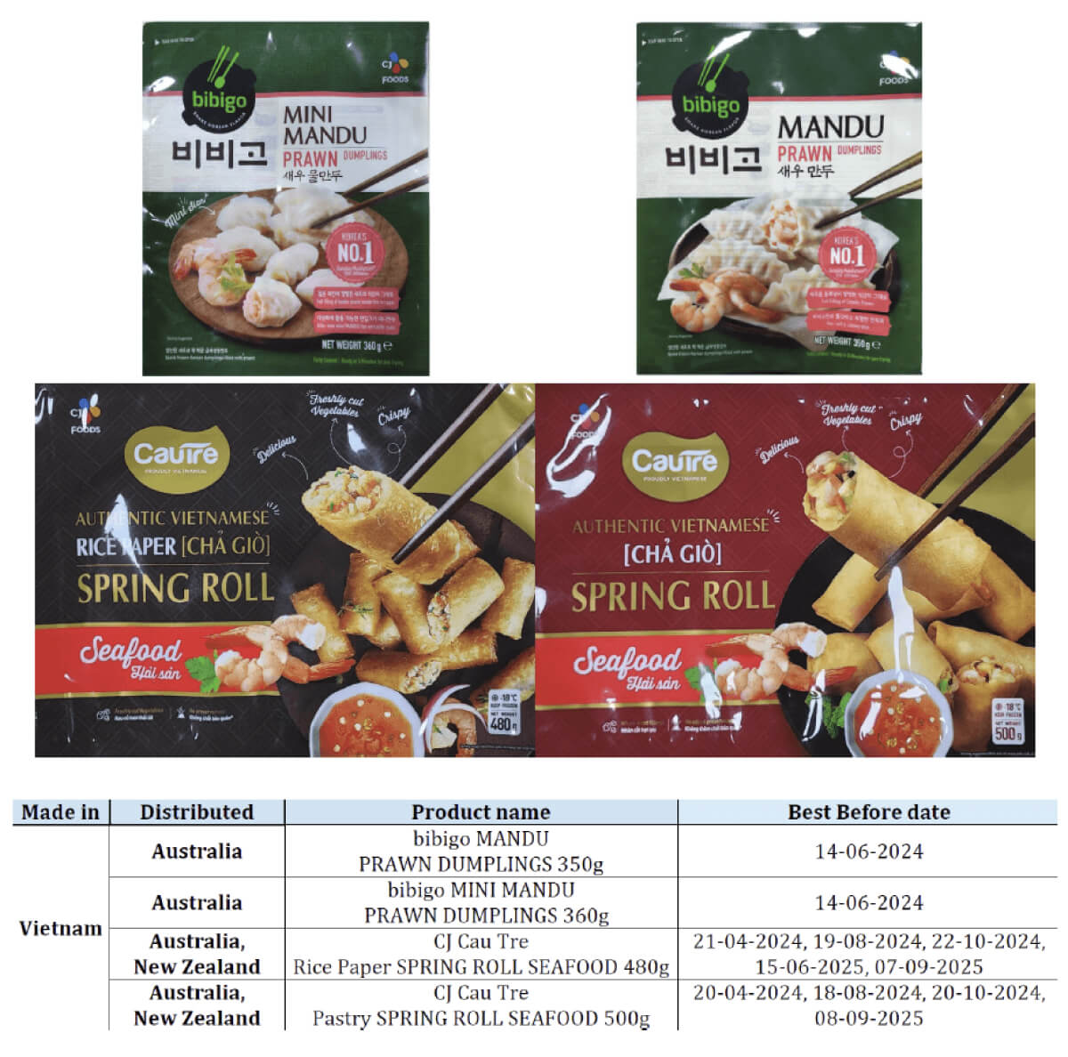 bibigo JAPCHAE DUMPLINGS 770G - CJ Foods Oceania